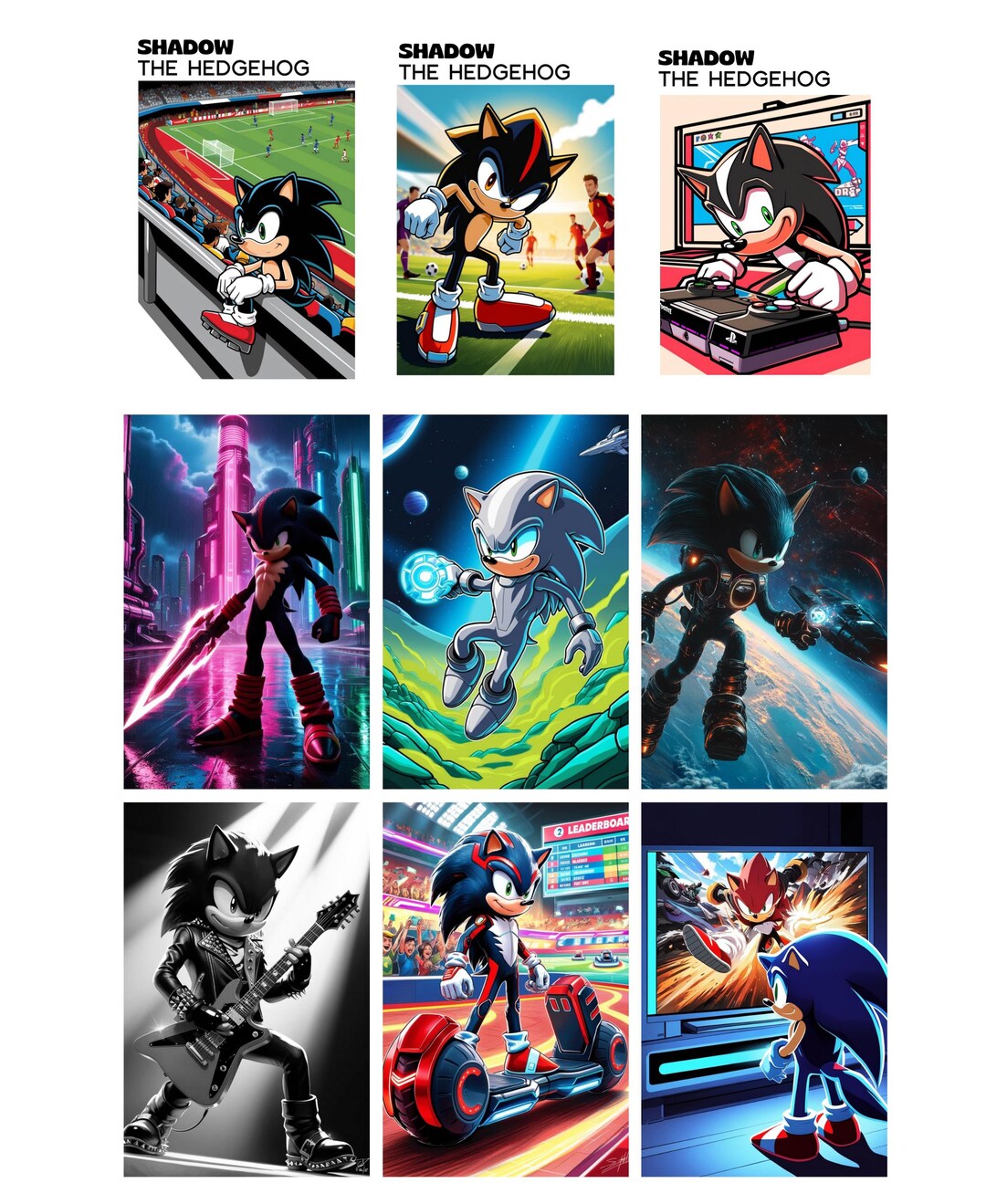 MEGABUNDLE - 9 Posters, Shadow the Hedgehog, Sonic the Hedgehog Poster ...