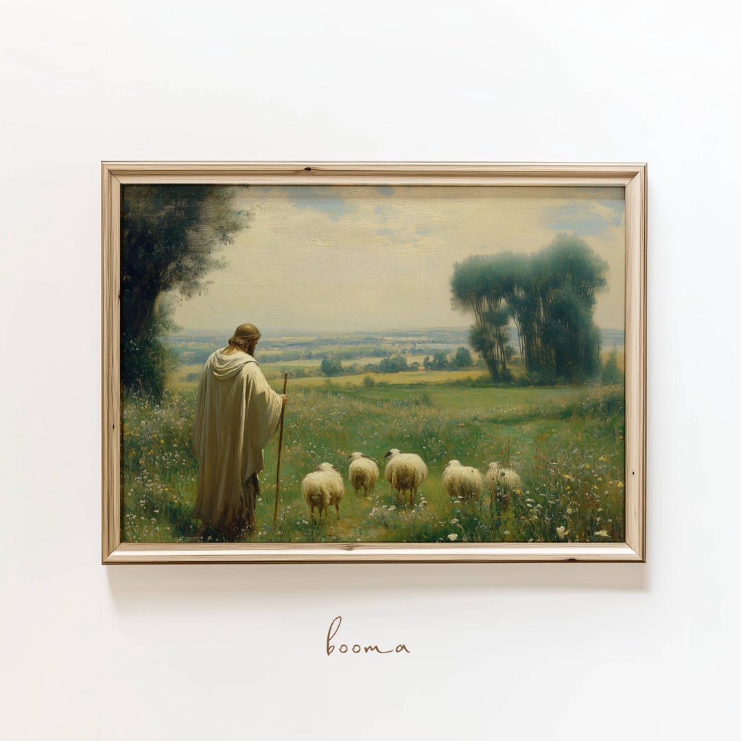 Good Shepherd Jesus Print | Jesus Christ Cottagecore Church Decor ...