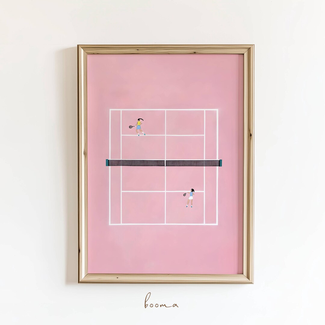 Tennis Court Art Print: Preppy Sports Poster (digital Download) - Etsy