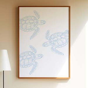 Turtle Lover Art, Turtles Wall Art, Peaceful Wall Art, Blue Turtles ...