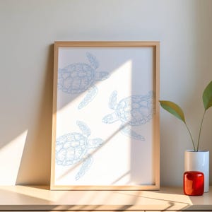 Turtle Lover Art, Turtles Wall Art, Peaceful Wall Art, Blue Turtles ...