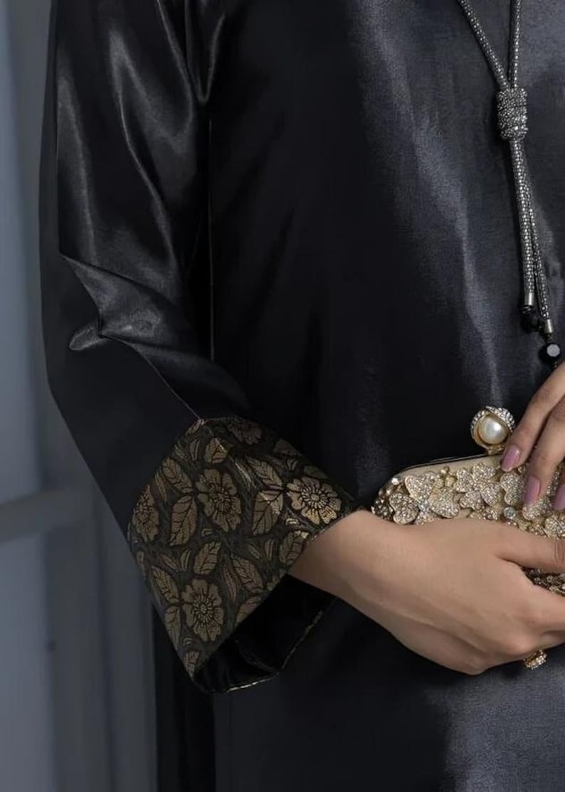 Black Silk Farshi Suit , Daily and Party Wear , Elegant Farshi Dress ...