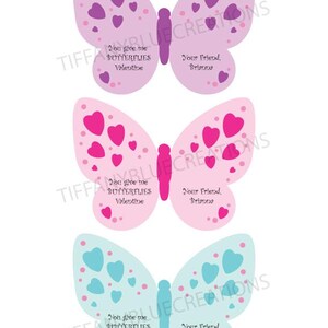 Custom ~ Butterfly Valentine's Day Card ~ Personalize ~ DIGITAL FILE - Etsy