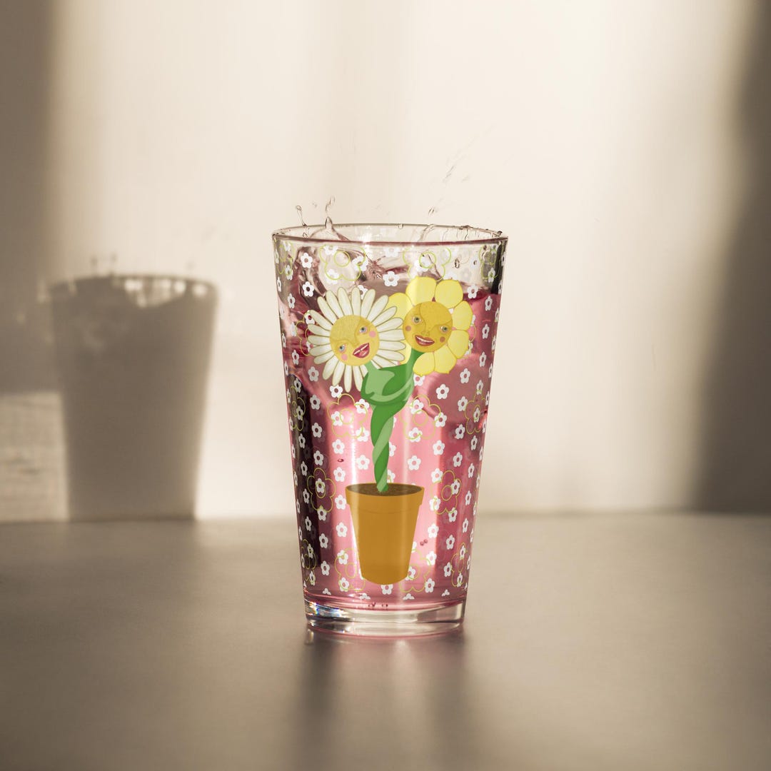 Pint Glass - Best Buds - Floral - Etsy