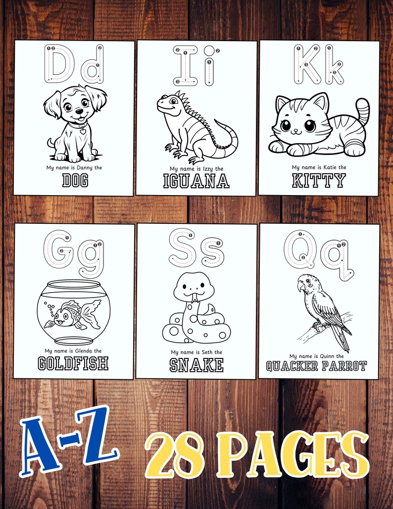 ABC Pets Letter Tracing Coloring Book for Early Education Learning and ...
