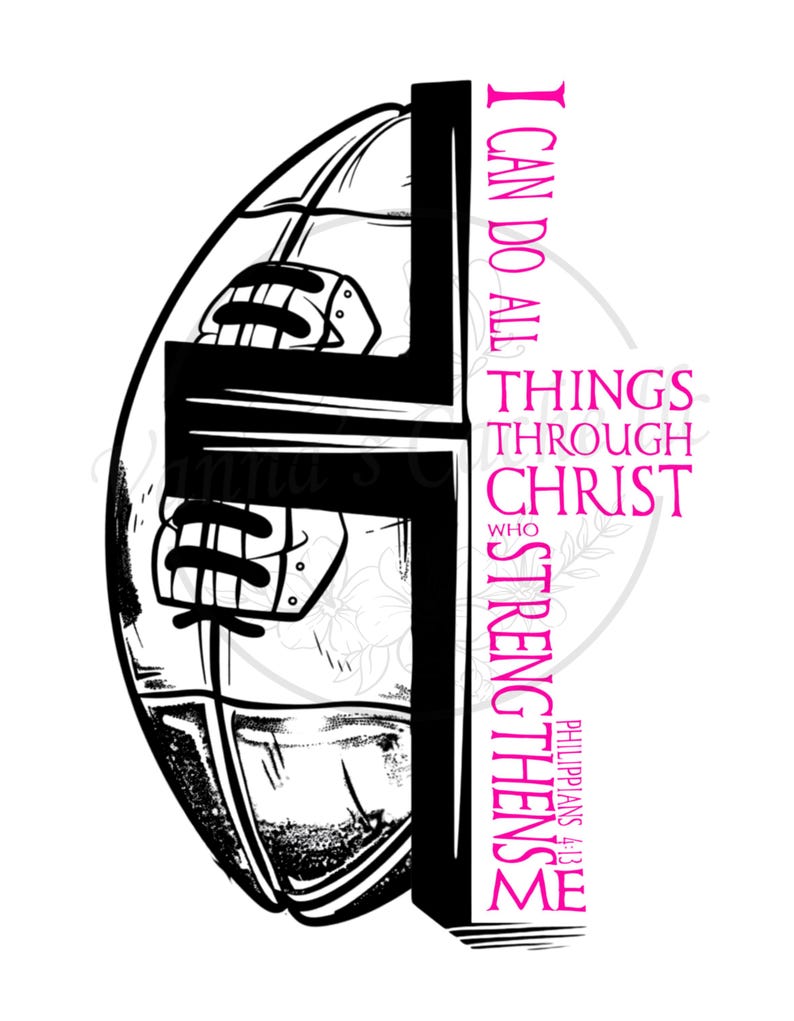 Religious Football Cross PNG FILE I Can Do All Things - Etsy