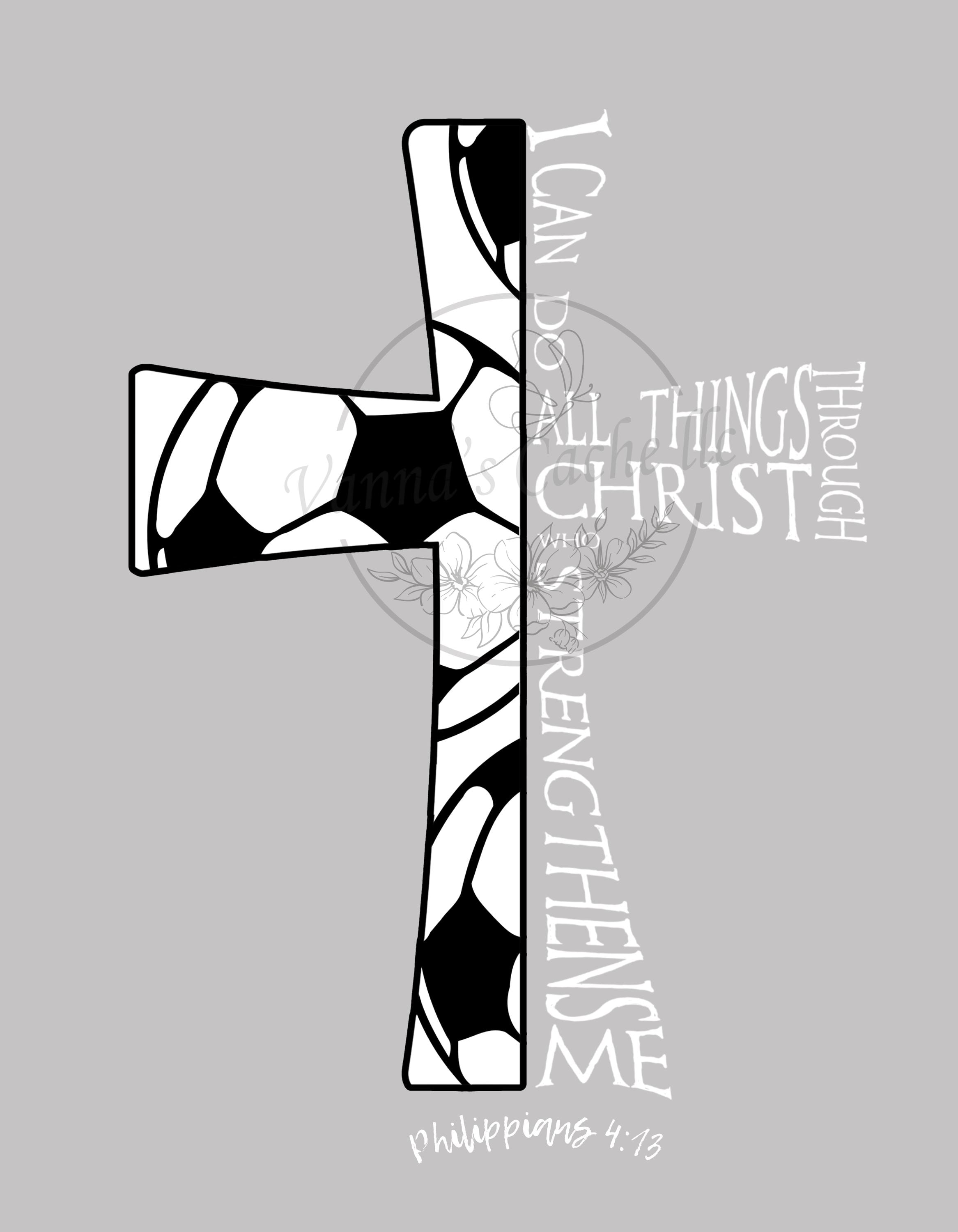 Religious Soccer Cross PNG FILE - Etsy