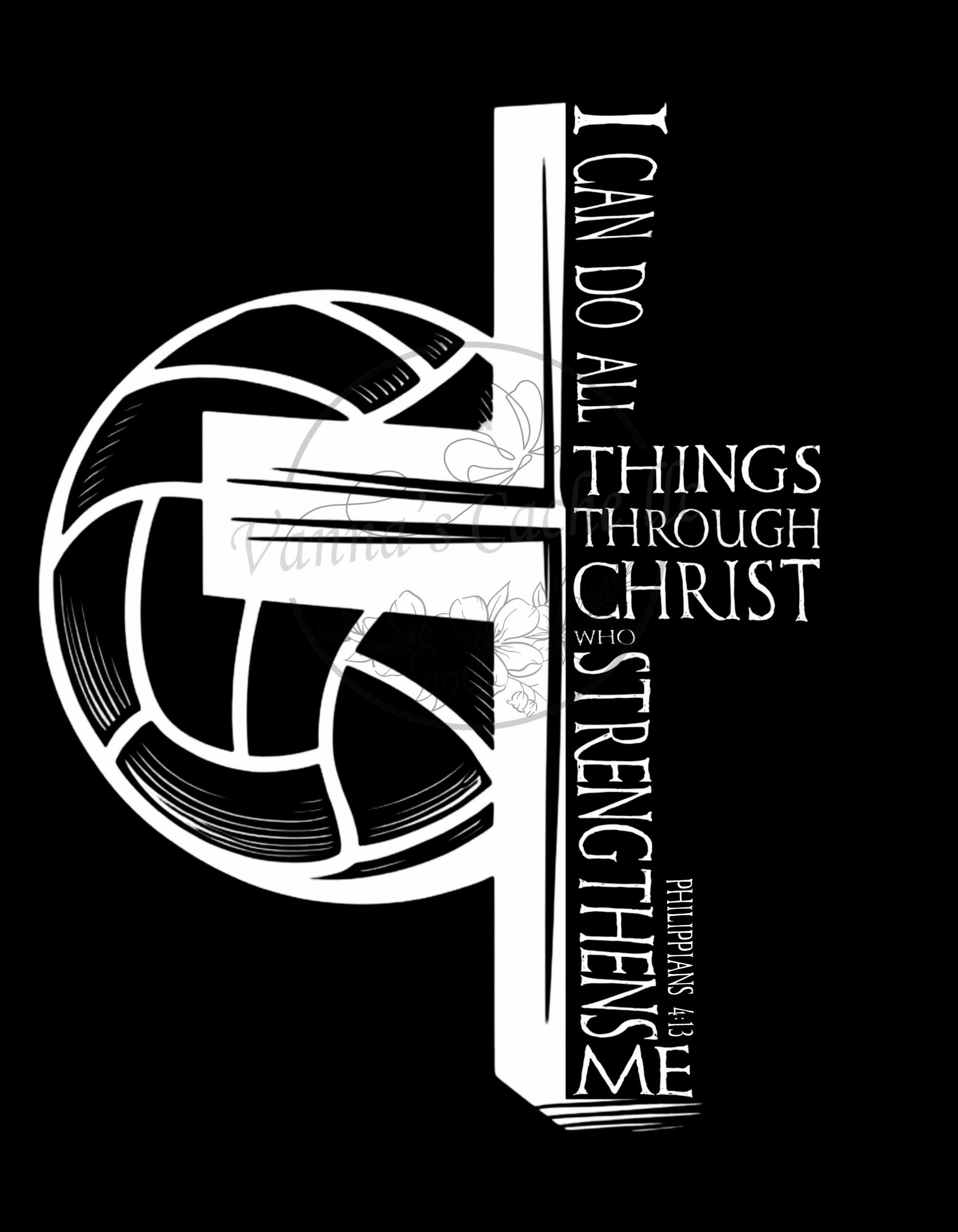 Religious Volleyball Cross PNG FILE - Etsy