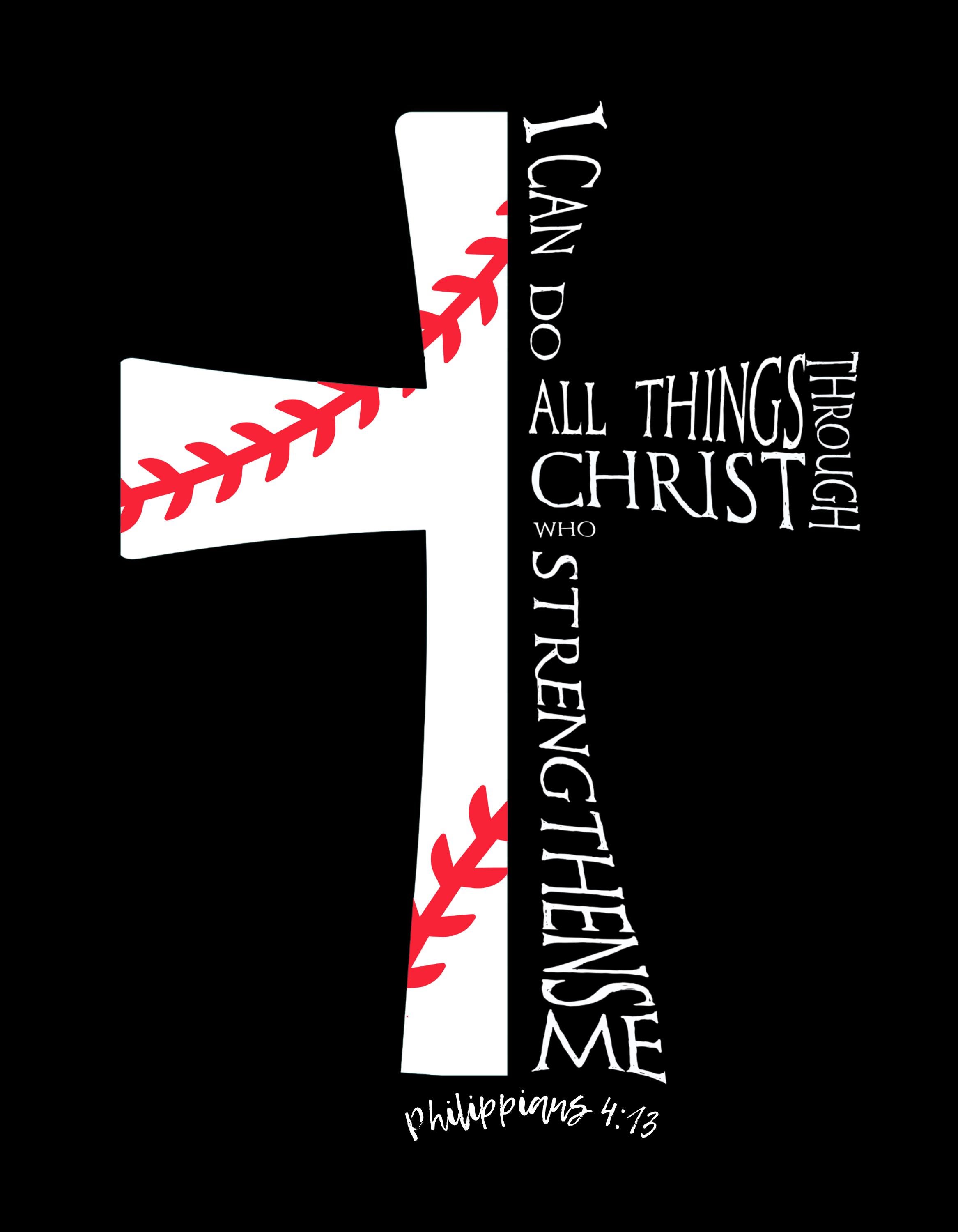 Religious Baseball Cross PNG File I Can Do All Things - Etsy