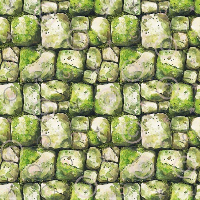 Mossy Cobblestone Pattern Set Instant Download Seamless Pattern for ...
