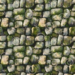 Mossy Cobblestone Digital Papers Set | Cottagecore Seamless Patterns ...
