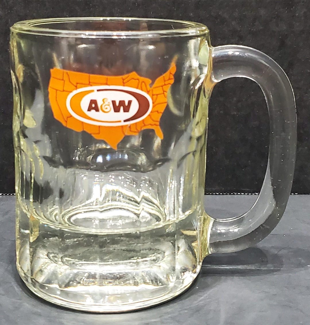 A & W Root Beer Mug: Thick Glass With USA Map Logo - Etsy