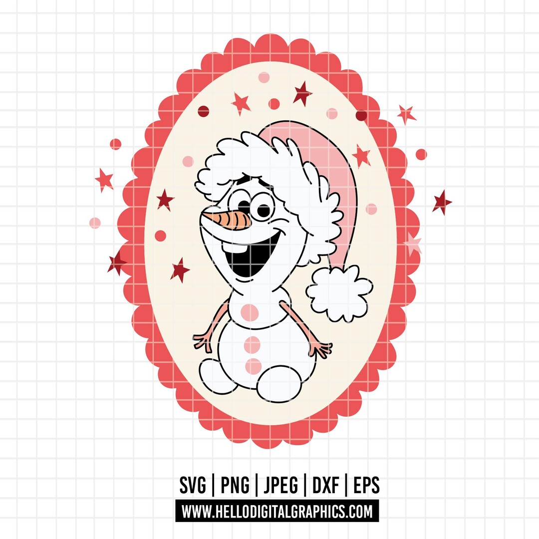 4181 - Olaf and His Frame Christmas Hat Dtf Full Color Svg, Eps, Png ...