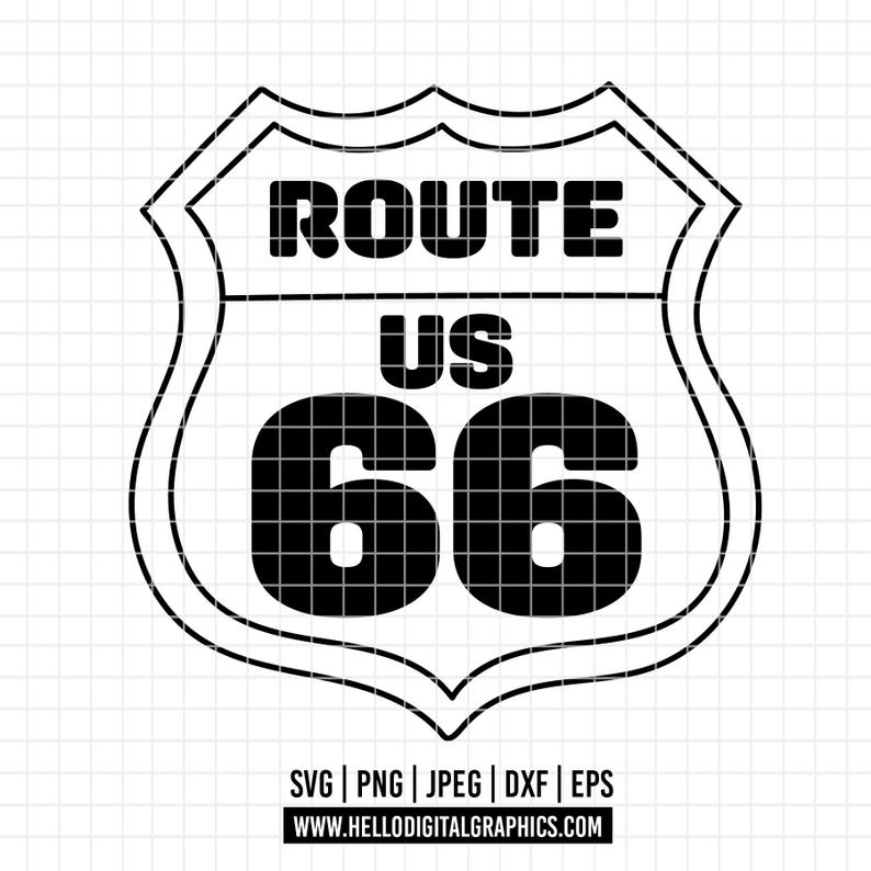 4954 - Cars Logos Route 66 Line Art Svg, Eps, Png, Dxf, Jpeg. Disneyy ...