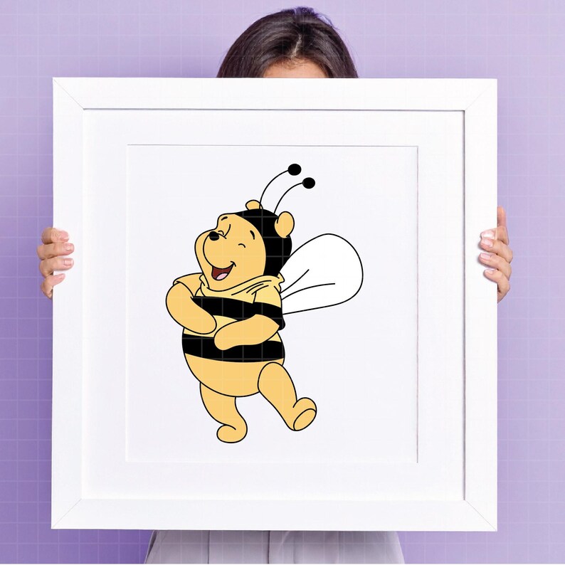 4723 - Winnie Pooh in Bee Mode Dtf Full Color Svg, Eps, Png, Dxf, Jpeg ...