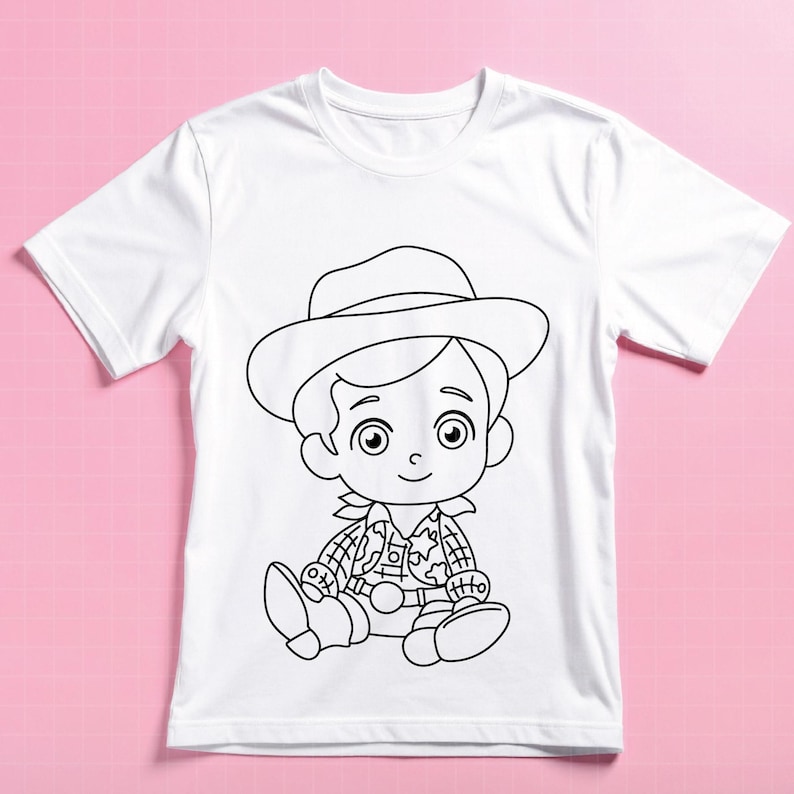 4958 - Little Sheriff Woody Line Art Svg, Eps, Png, Dxf, Jpeg. Disneyy ...