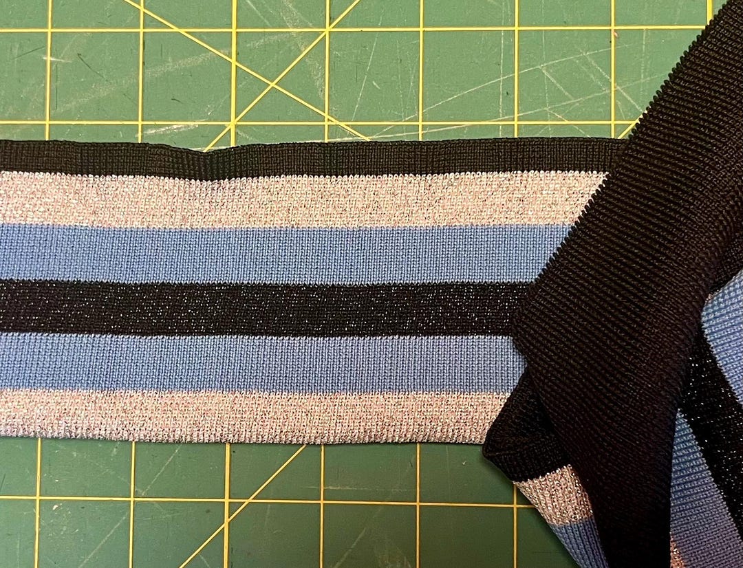 Custom Knit Bomber Jacket Ribbing Trim: Black, Columbia Blue & Silver ...