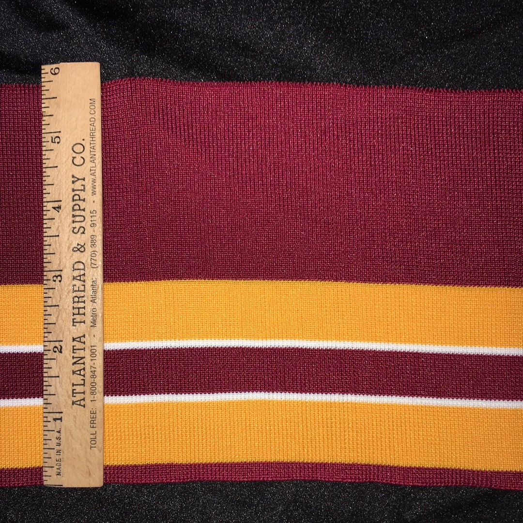 Bomber Jacket Ribbing Trim Burgundy, School Gold, White 6" X 52" - Etsy