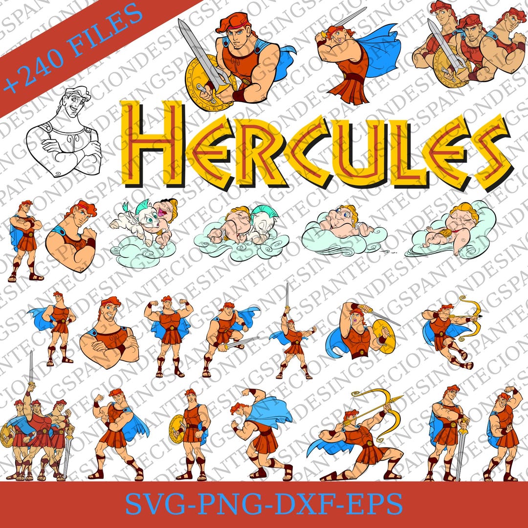 Hercules SVG PNG DXF Eps Bundle | Greek Mythology Clipart | Hercules ...