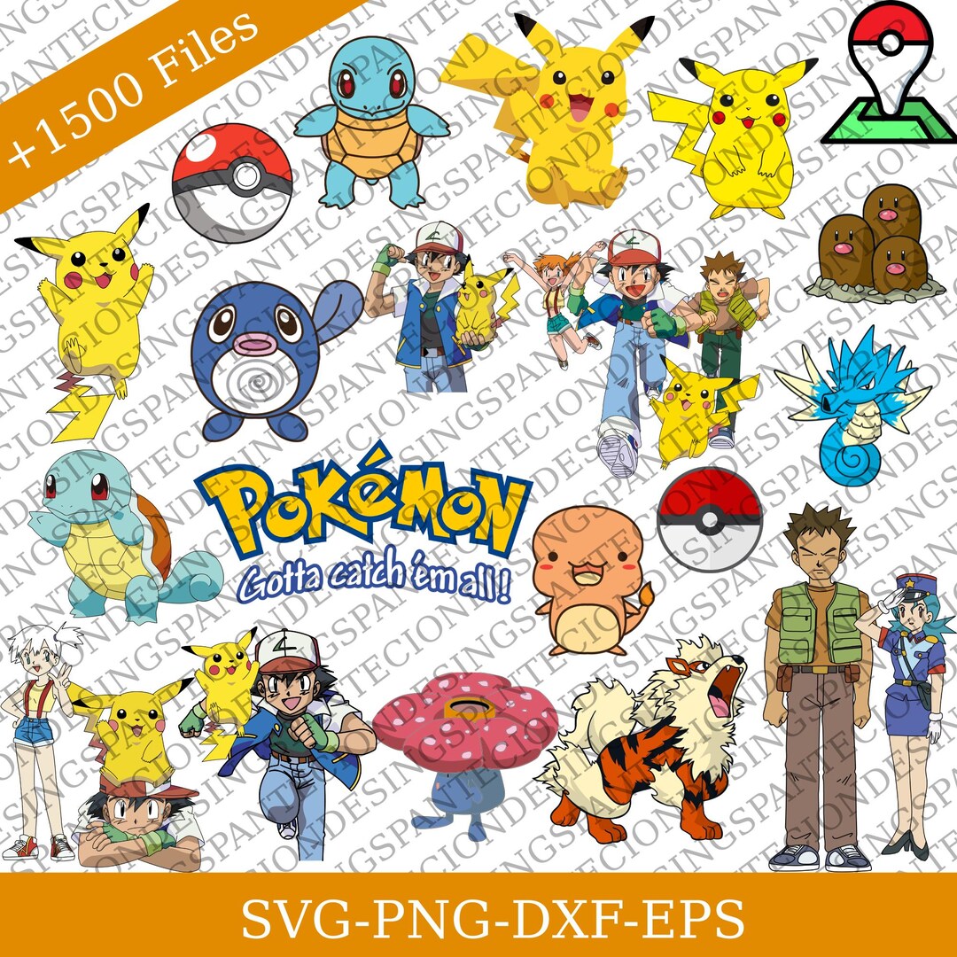 Pokemon Svg-png-dxf-eps Bundle | Digital Download | Printable Vector ...