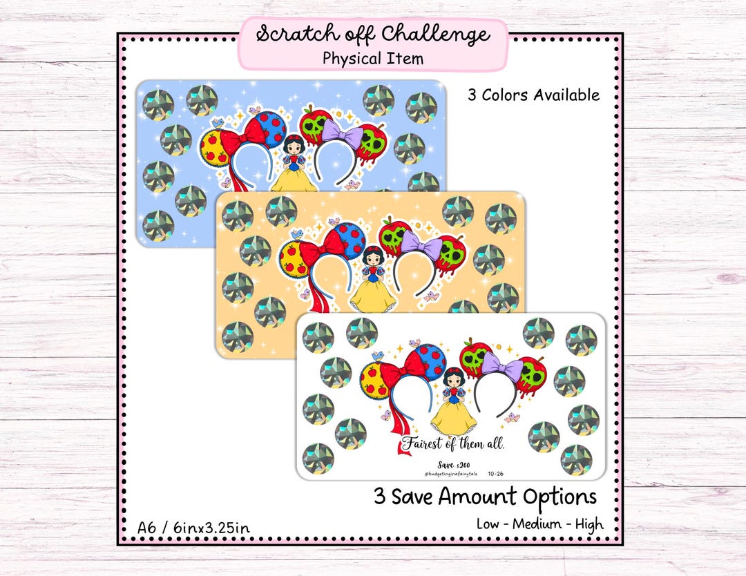 Little Princess Snowwhite Scratch off Savings Challenge | 3 Save ...