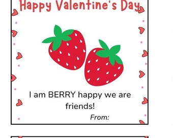 Fruit Snack Valentine's Day Printable | Vday Printable | Berry Happy ...