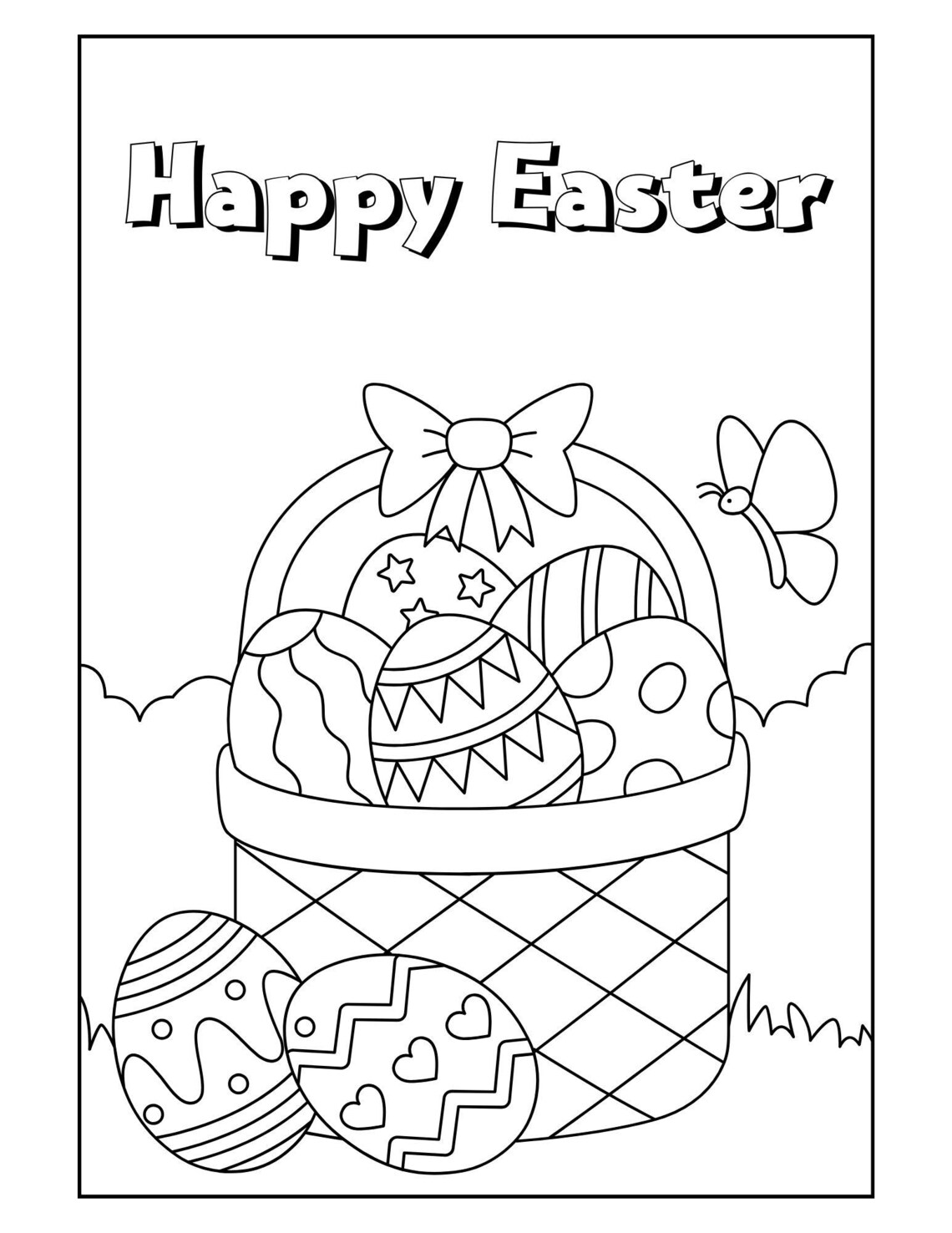 5 Easter Bunny Coloring Pages for Kids | Easter Coloring Pages | Bunny ...