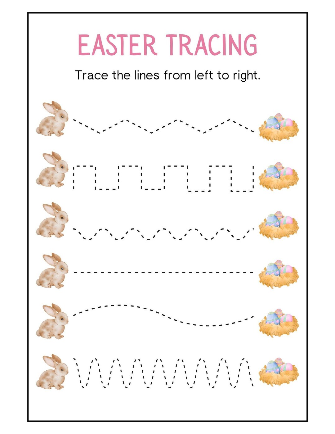 5 Easter Bunny Activity Pages for Kids | Easter Activity Pages | Bunny ...