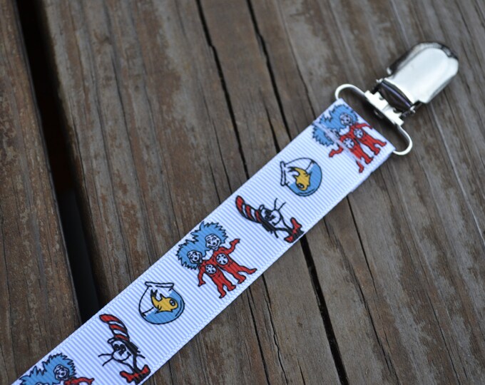 Ribbon Pacifier Clip Dr. Seuss Cat in the Hat - Etsy