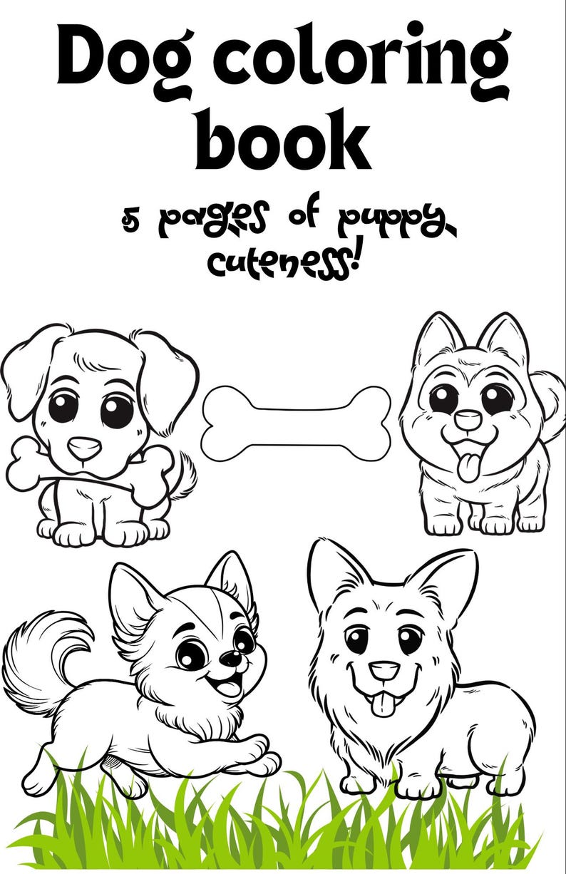 Dog Coloring Book - Etsy