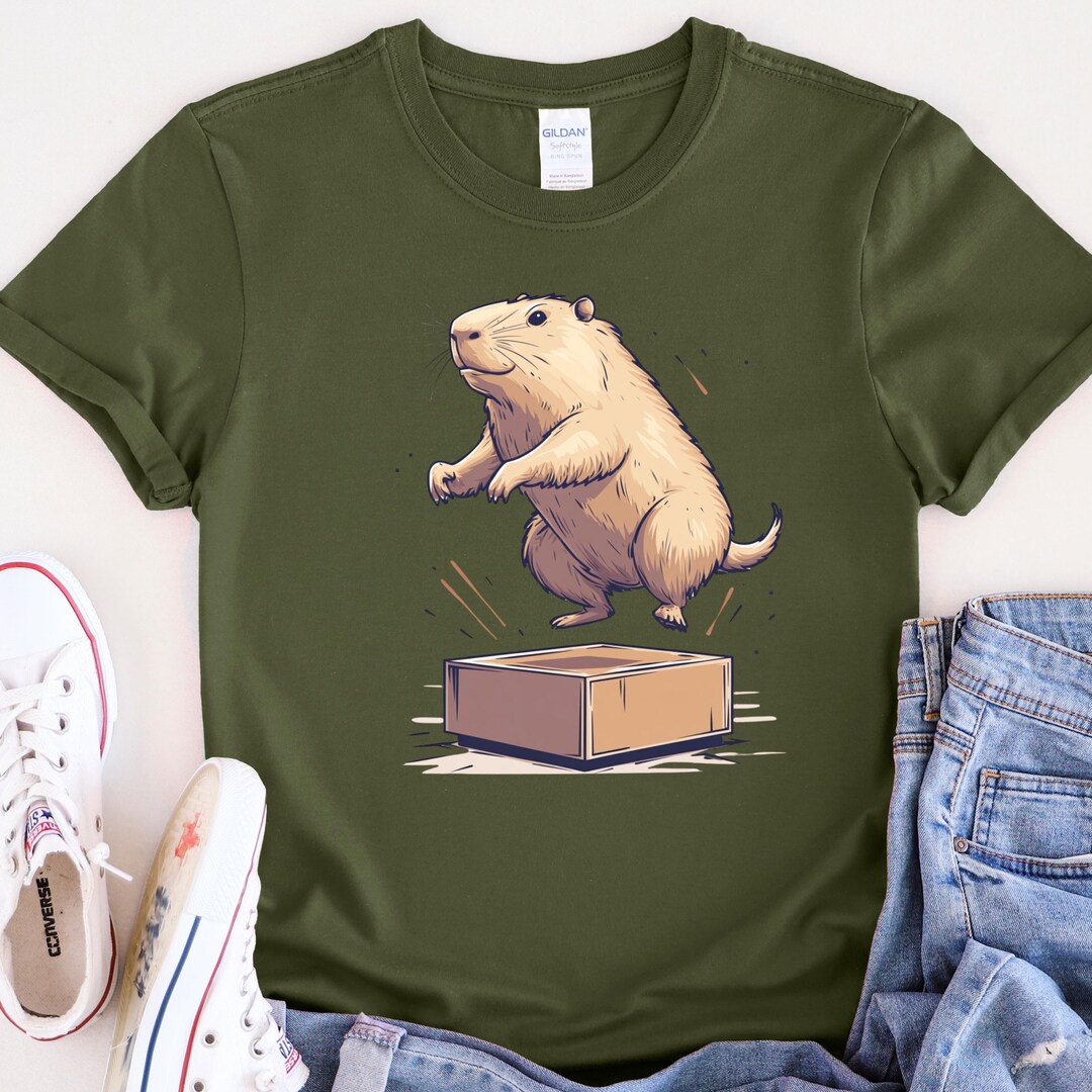 Capybara Box Jump T-shirt Funny Animal Tee for Crossfit Lovers ...