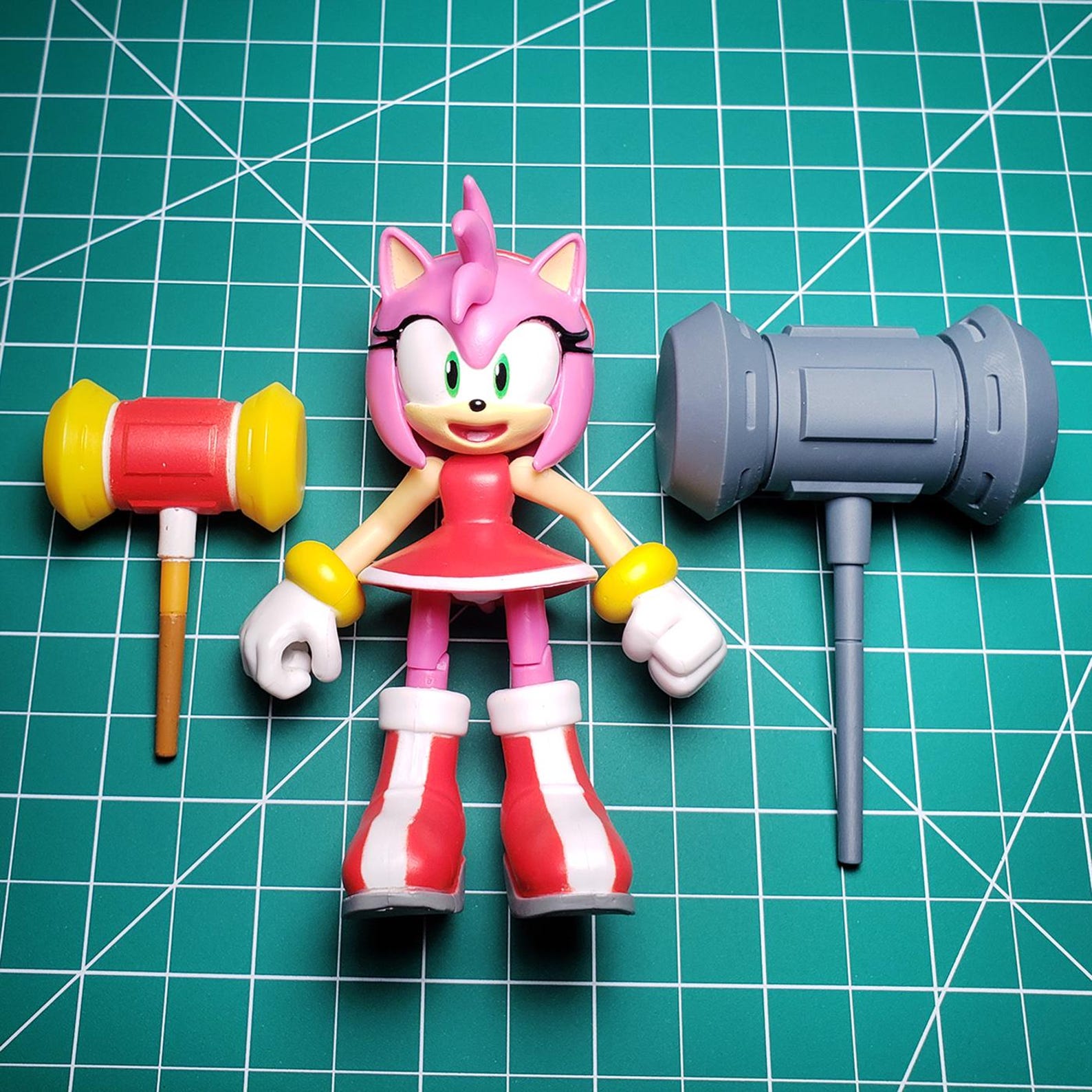 Custom Amy Rose Piko Piko Hammer Accessory Kit - Jakks 4" Sonic Scale - Etsy