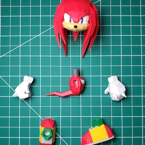 Custom Low Poly 'sonic Adventure' Knuckles Figure Kit - Jakks 4" Sonic ...