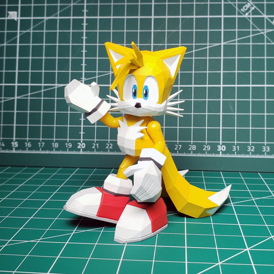 Custom Low Poly 'sonic Adventure' Tails Figure Kit - Jakks 4" Sonic ...