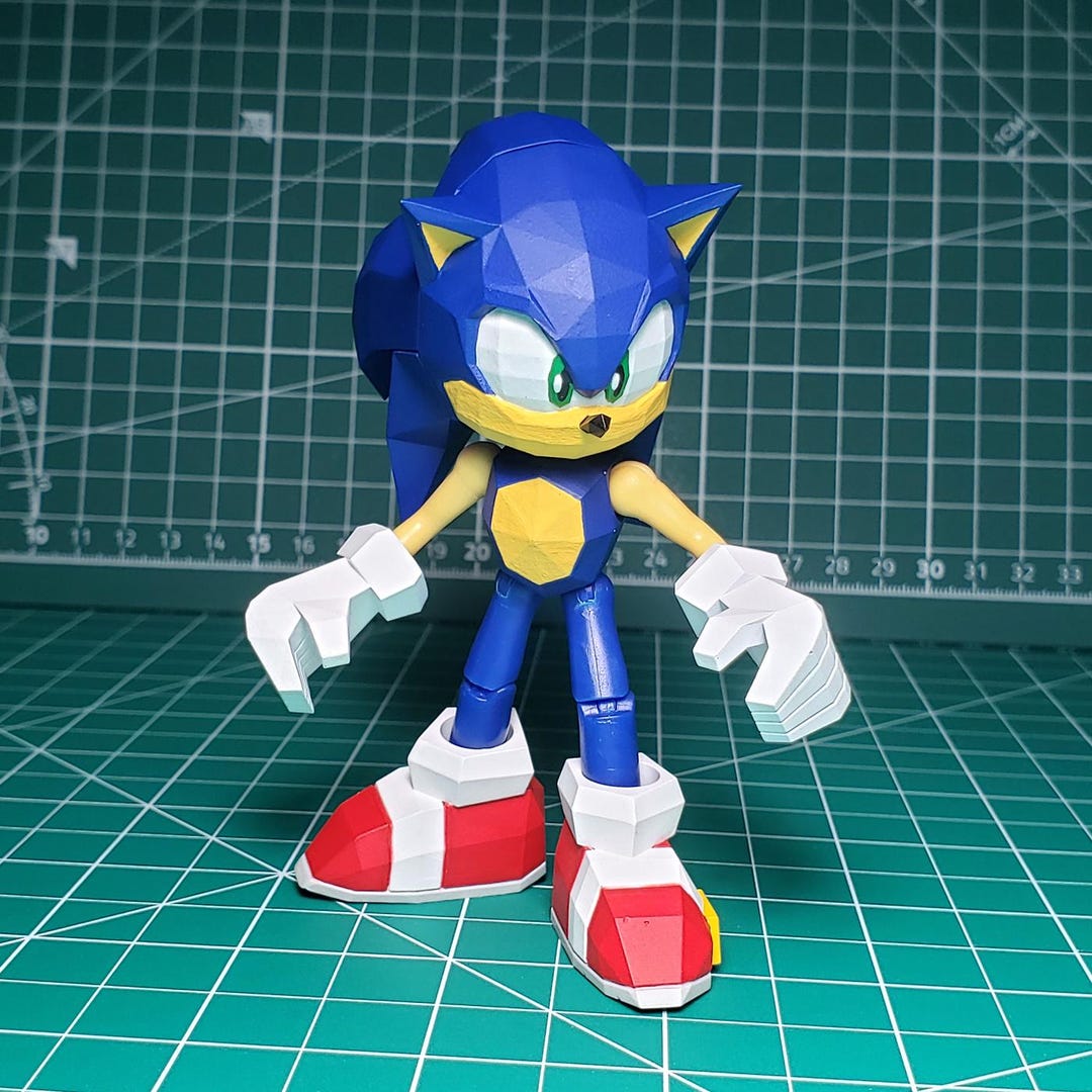 Custom Low Poly 'sonic Adventure' Sonic Figure Kit - Jakks 4" Sonic ...