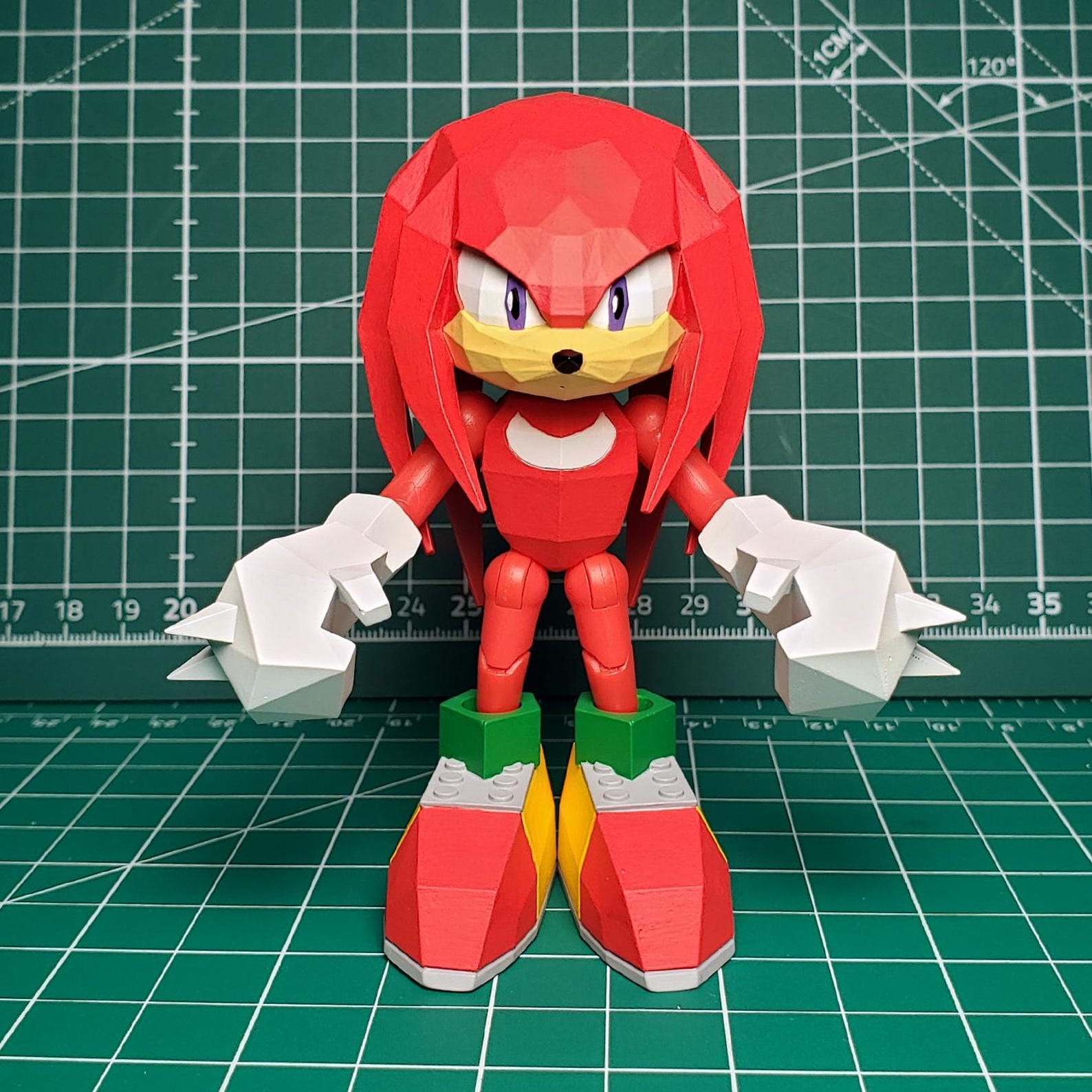 Custom Low Poly 'sonic Adventure' Knuckles Figure Kit - Jakks 4" Sonic ...