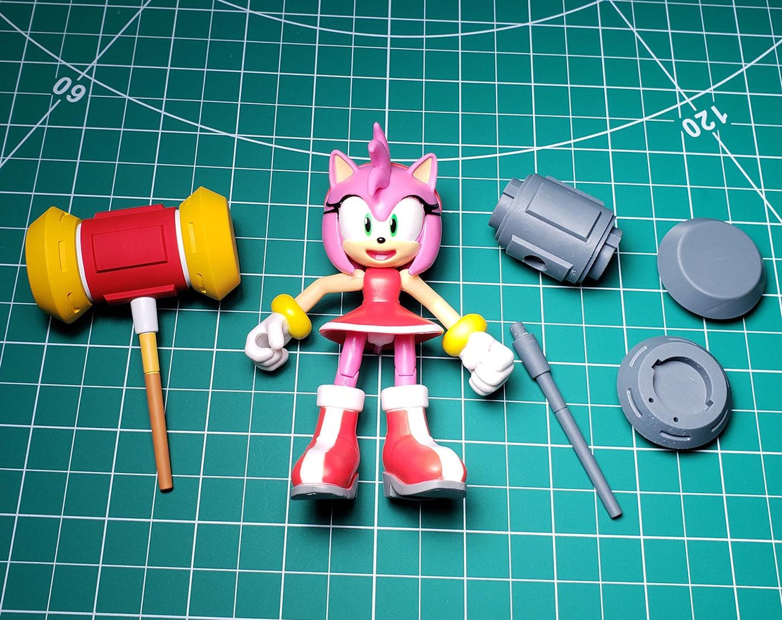 Custom Amy Rose Piko Piko Hammer Accessory Kit - Jakks 4" Sonic Scale - Etsy