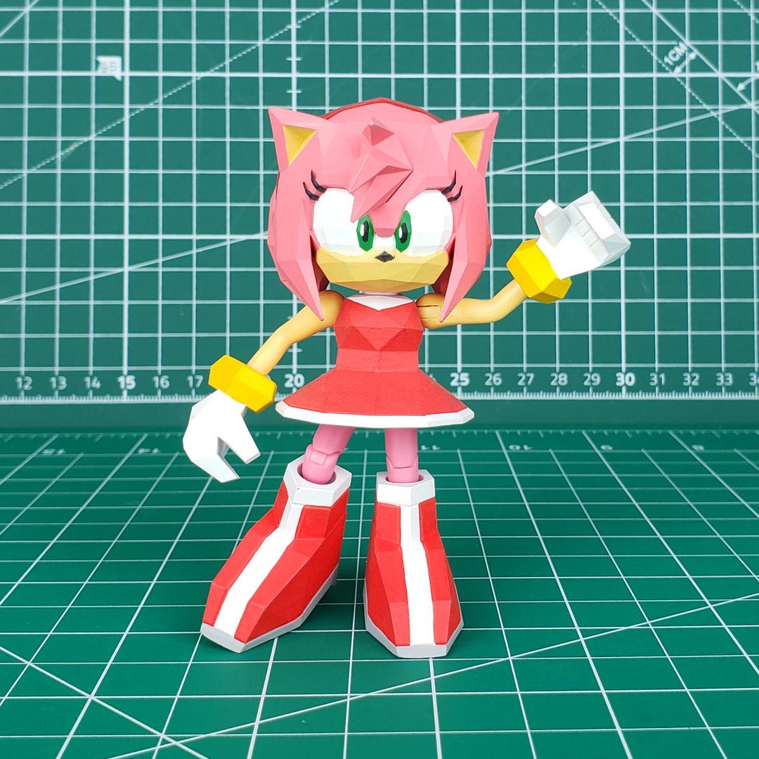 Custom Low Poly 'sonic Adventure' Amy Rose Figure Kit - Jakks 4" Sonic ...