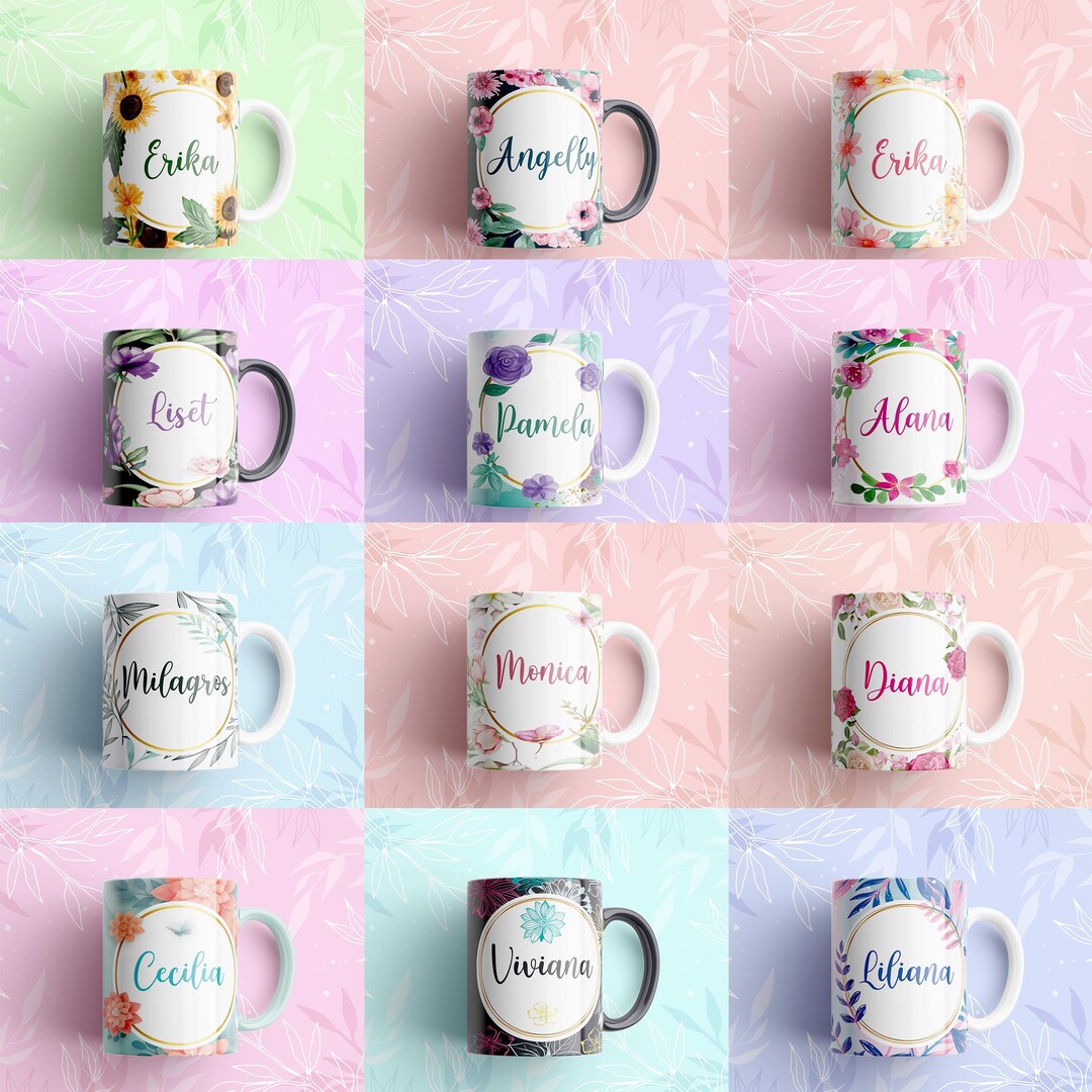 Pack of 15 Mug Stencils, Name Mug Design, Mug Wrappers - Etsy