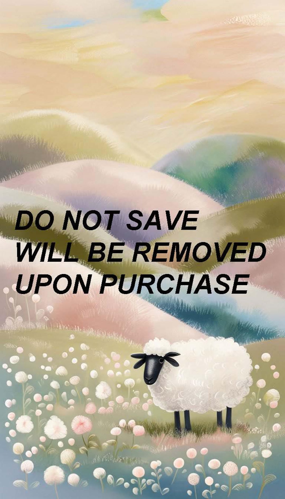 Pastoral Sheep Phone Wallpaper- Cute Farmhouse Design, Nature Lover ...