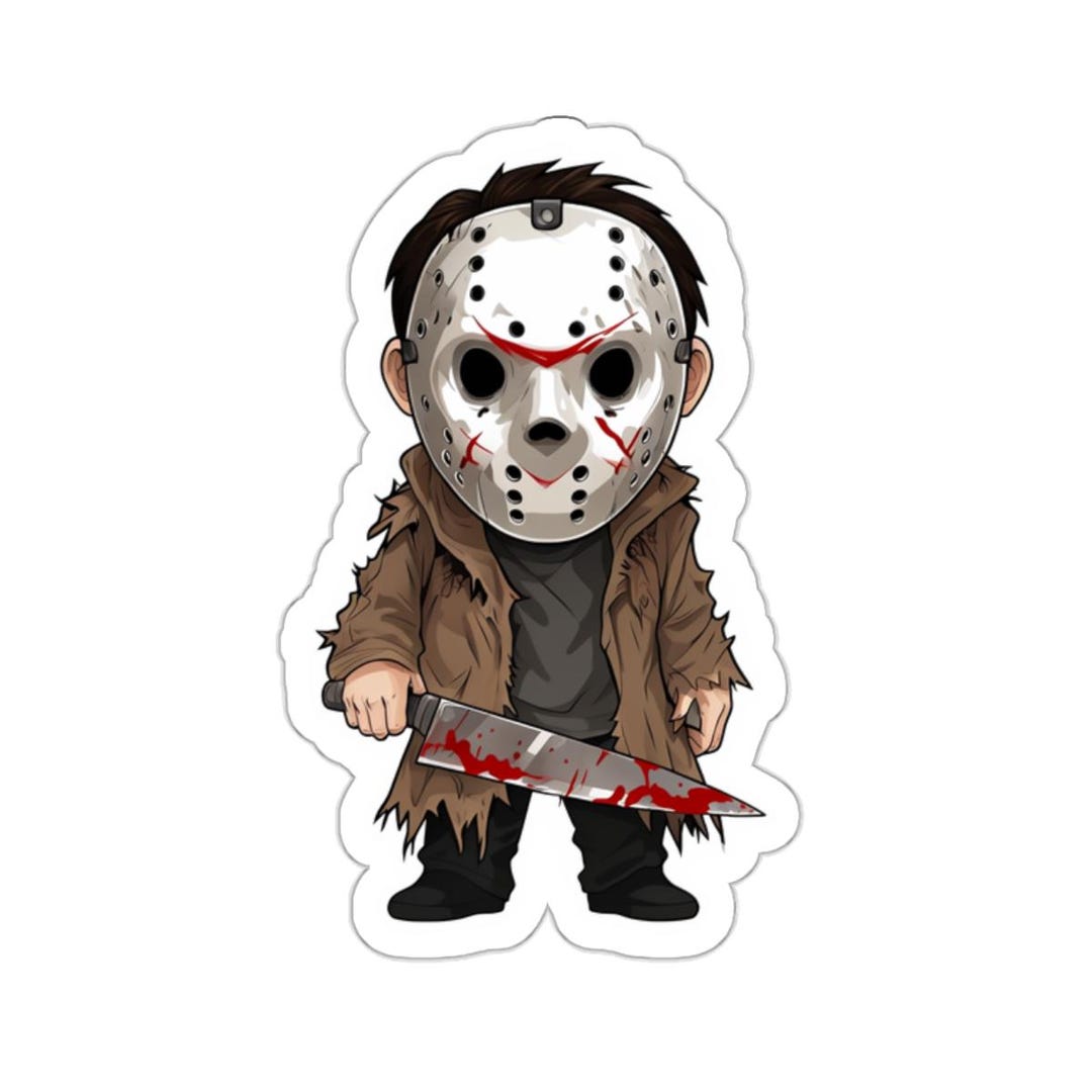 Horror Movie Jason Kiss-cut Sticker, Halloween Horror Sticker, Creepy ...