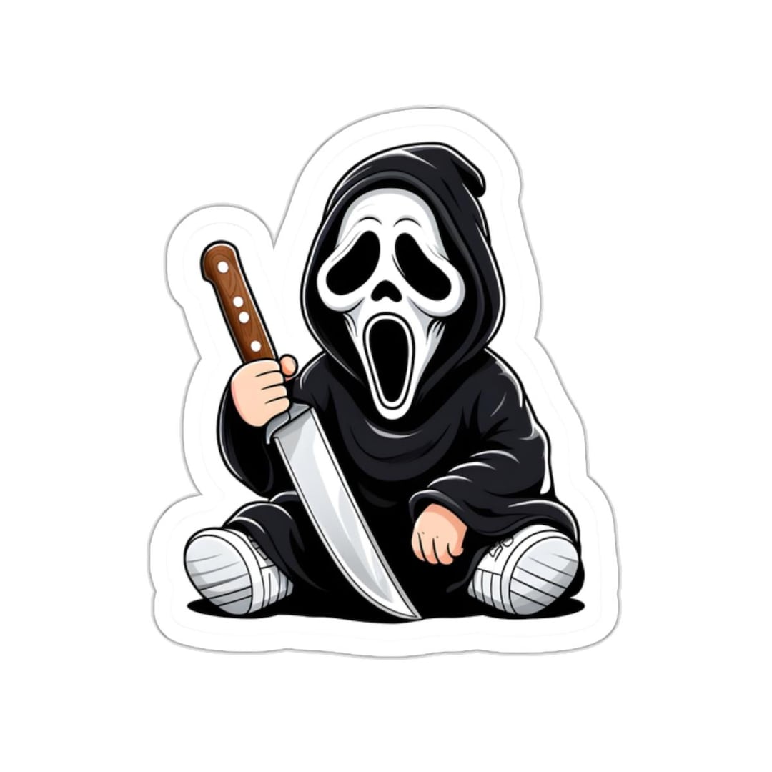 Cute Ghostface Stickers, Horror Movie Halloween Decor, Cute Spooky ...