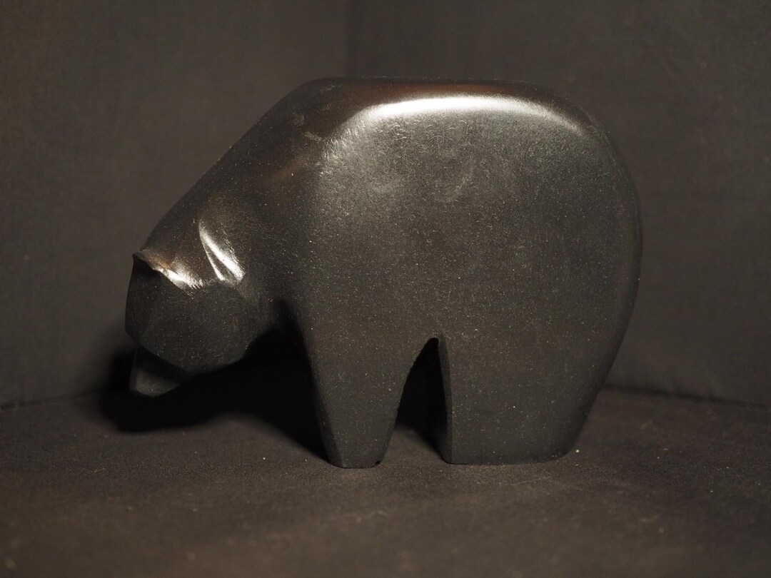 Large Standing Black Bear Hand Carved Out of African Wonderstone. 6.5 ...