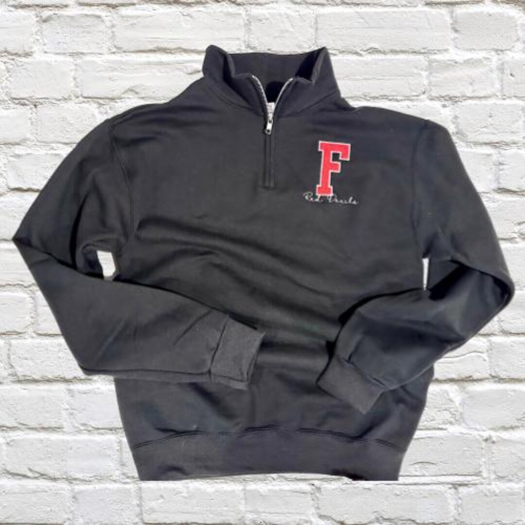 Quarter Zip Front Logo Custom Embroidery Sweatshirt - Etsy