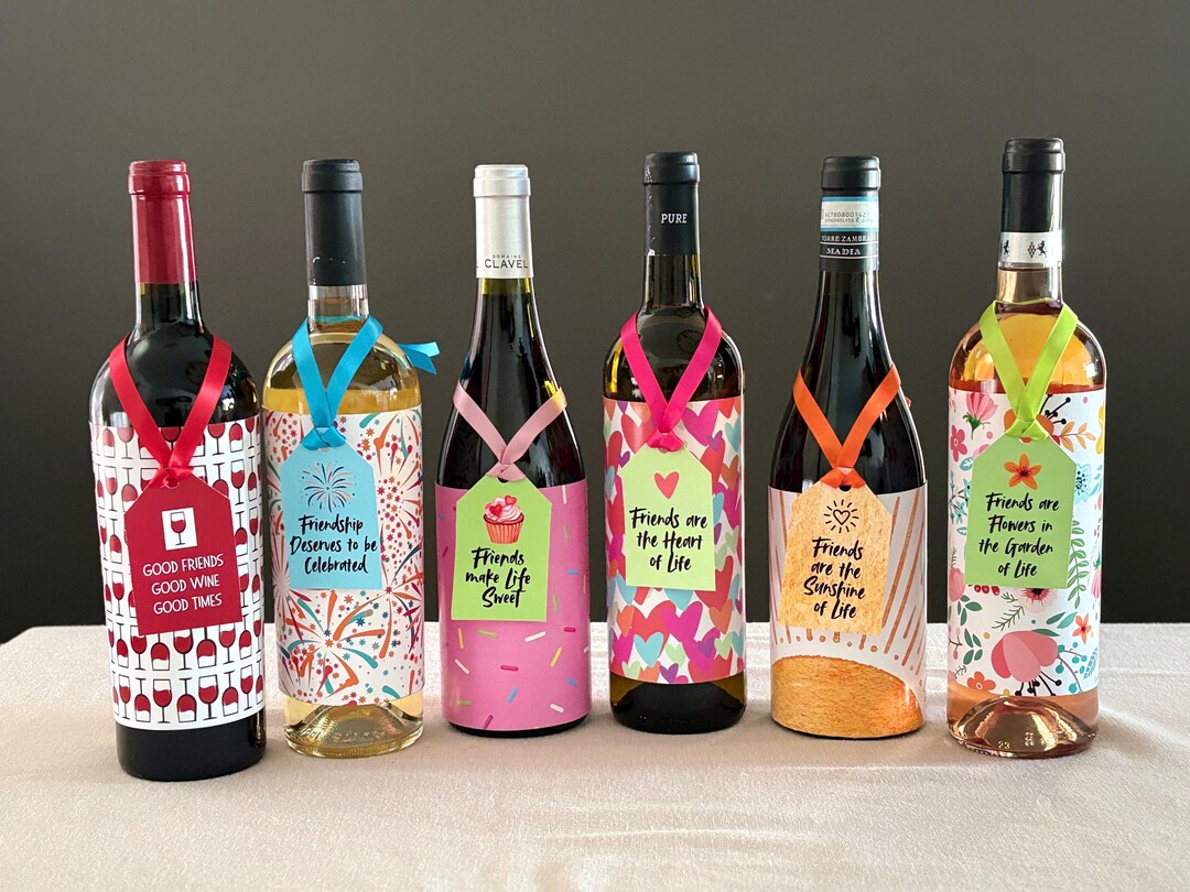 Friendship Wine Bottle Labels & Tags: Set of 6 (digital Download) - Etsy