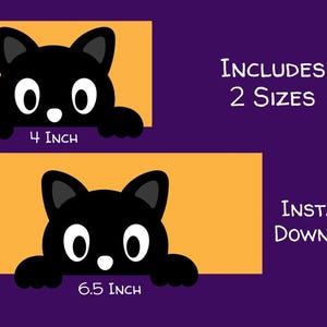Black Cat Halloween Treat Bag Toppers Printable Party Decor (PDF ...