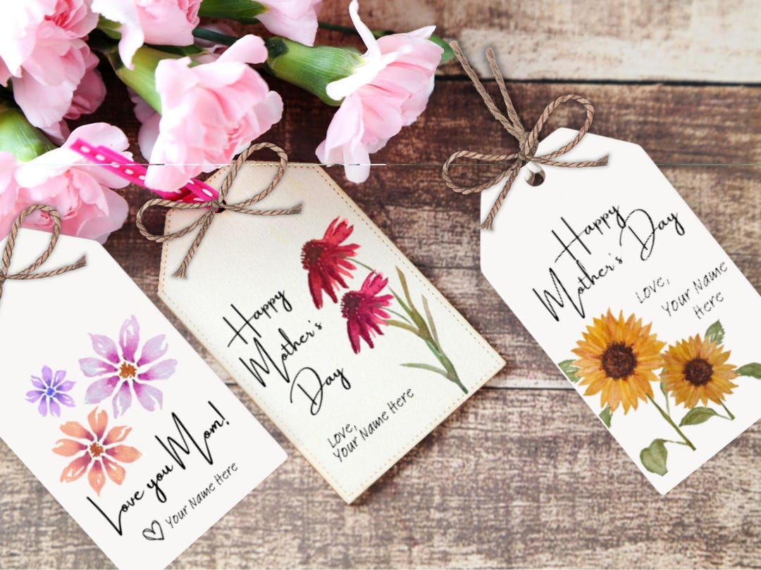 Mother's Day Gift Tags – Printable Template| Floral Orignal Art | Easy ...