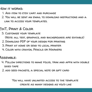 Mother's Day Seed Packet Coloring Craft – Printable Canva Template ...