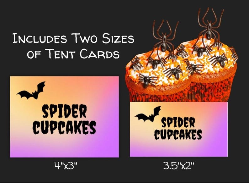 Halloween Treat Table Signage: Spooky Bat Food Labels, Editable ...