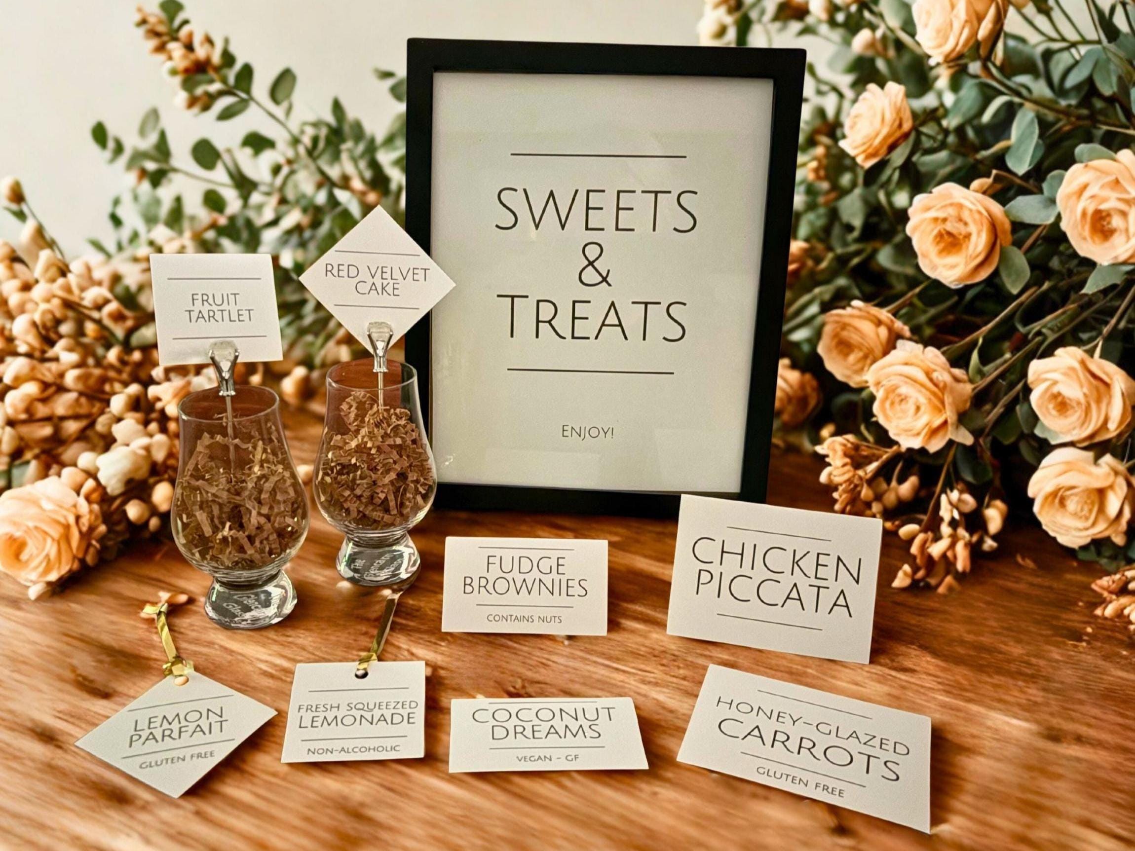 Editable Buffet Signage Template Bundle: Minimalist Tent Cards (digital ...